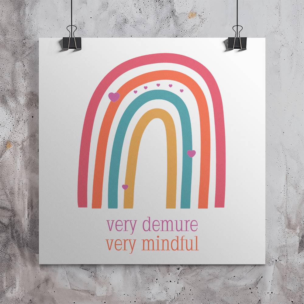 Poster Rainbow Art Very Demure Very Mindful Coconut Girl Colors – Ruby ...