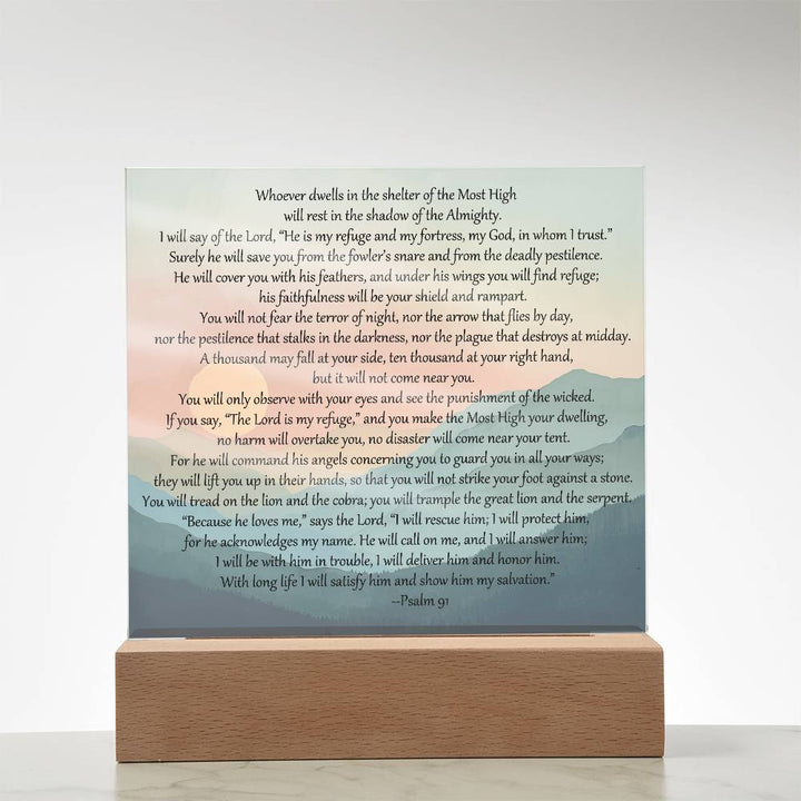 Plaque Christian Art Psalm 91 With LED Lighting Whoever Dwells In ...