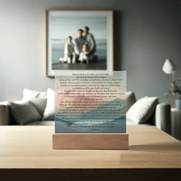 Plaque Christian Art Psalm 91 With LED Lighting Whoever Dwells In ...